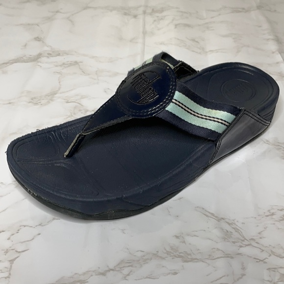 Fitflop | Shoes | Fitflop Walkstar Navy Blue Stripe Flip Flop | Poshmark